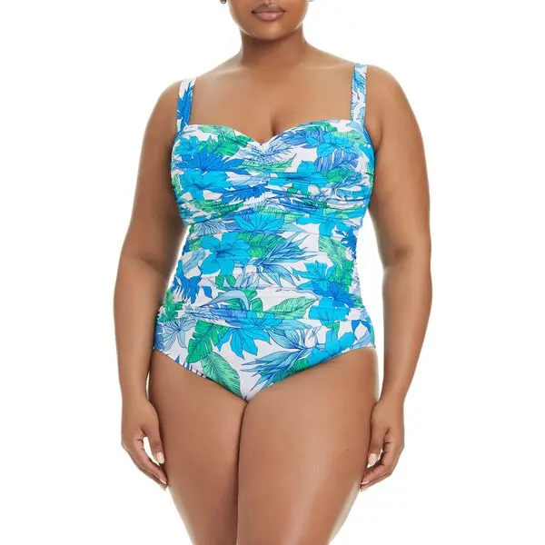 BLEU BY ROD BEATTIE Mio Underwire Shirred One-piece Swimsuit - Cool