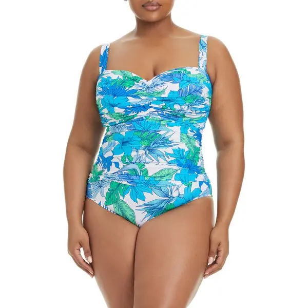 BLEU BY ROD BEATTIE Underwire Shirred One-piece Swimsuit - Cool