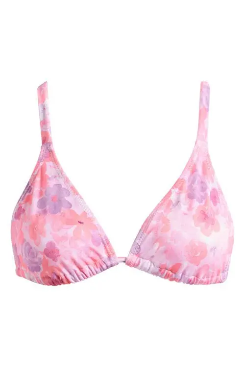 PACSUN Triangle Floral Print Bikini Top - Pink