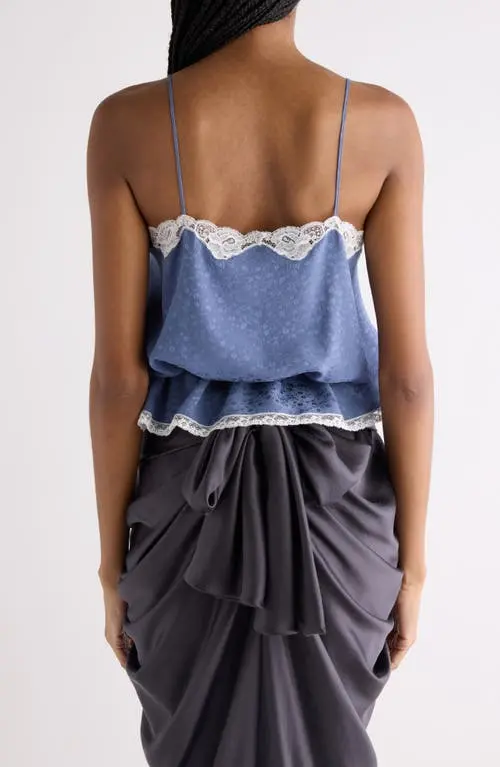 Chloé Lace Trim Floral Silk Jacquard Camisole Top