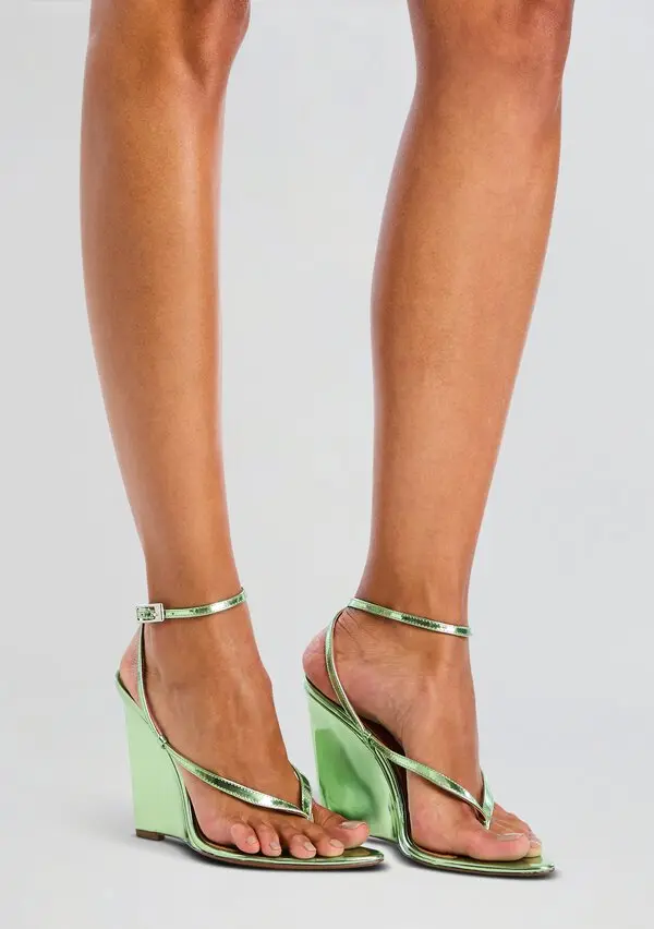 Retrofete Namby Wedge Metallic Sandals - Metallic Mint