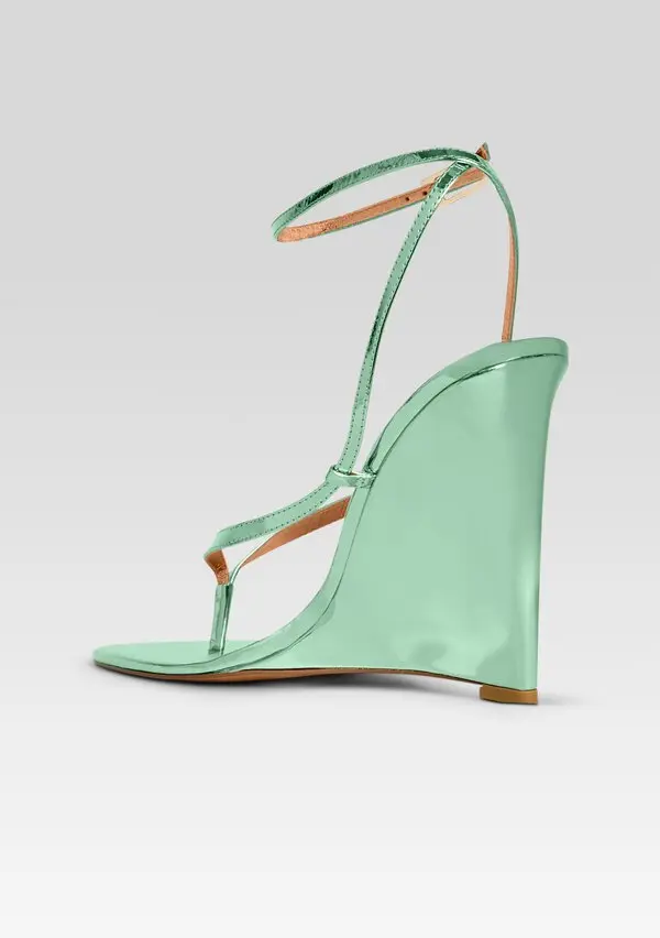 Retrofete Namby Wedge Metallic Sandals - Metallic Mint