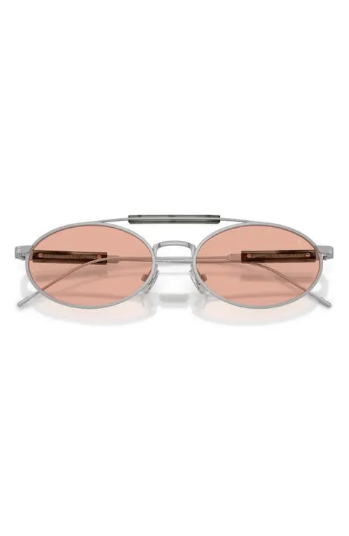 Brunello Cucinelli Round Frame Sunglasses - Silver/chestnut