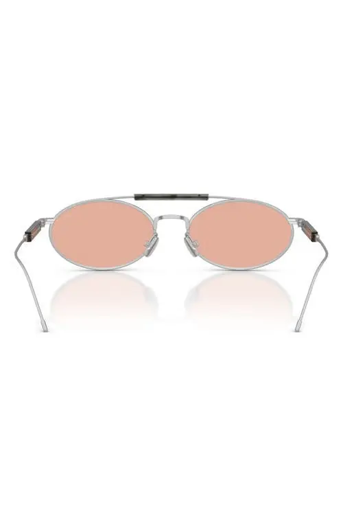 Brunello Cucinelli Round Frame Sunglasses - Silver/chestnut