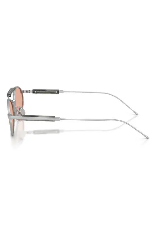 Brunello Cucinelli Round Frame Sunglasses - Silver/chestnut