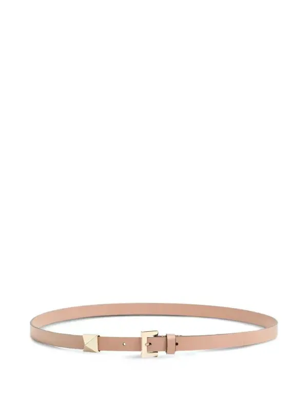 Valentino Garavani Shiny Calfskin Side Stud Belt - Pink