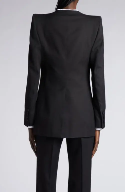 TOM FORD Sharp Shoulder Wool & Silk Panama Cutaway Jacket