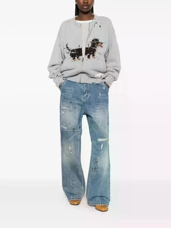 FOUND Distressed Patchwork Jeans