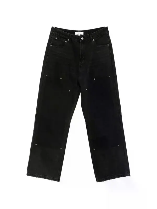 FOUND Rivet Embellished Wide-leg Jeans