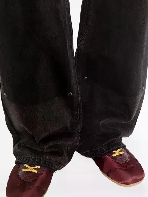 FOUND Rivet Embellished Wide-leg Jeans