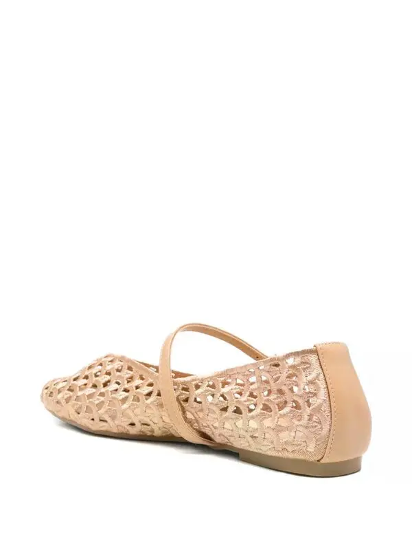 EXÈ Cut-out Leather Ballet Flats