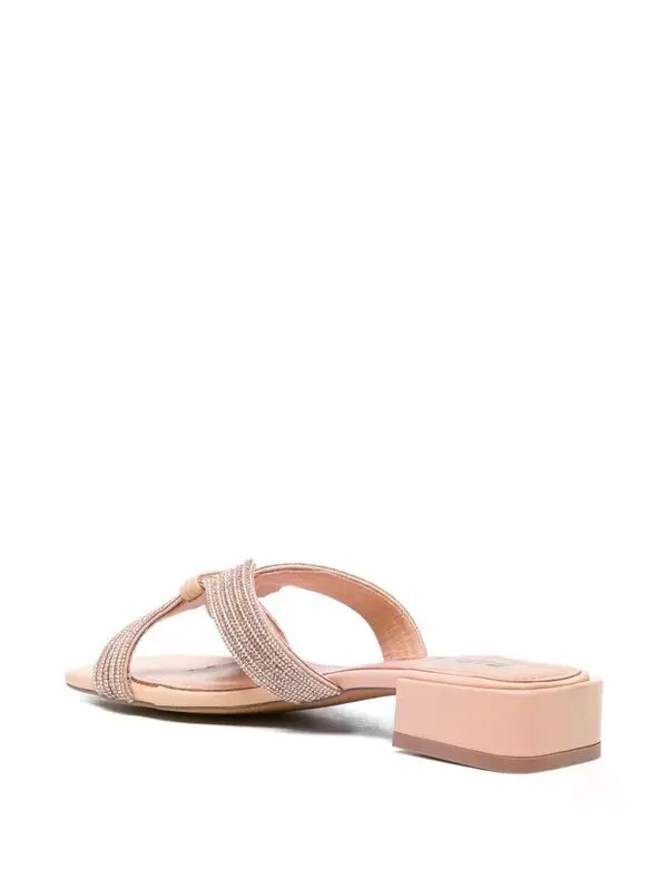 BIBI LOU Embellished Leather Sandals - Pink