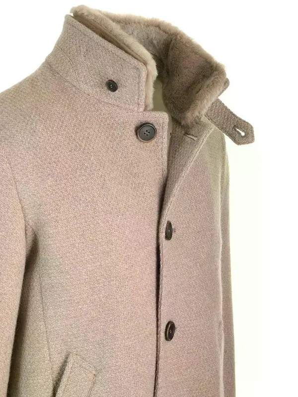 AL DUCA D’AOSTA 1902 Single-breasted Faux Fur Collar Coat