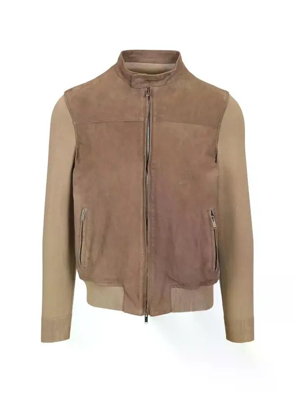 AL DUCA D’AOSTA 1902 Suede And Knit Zip-up Jacket