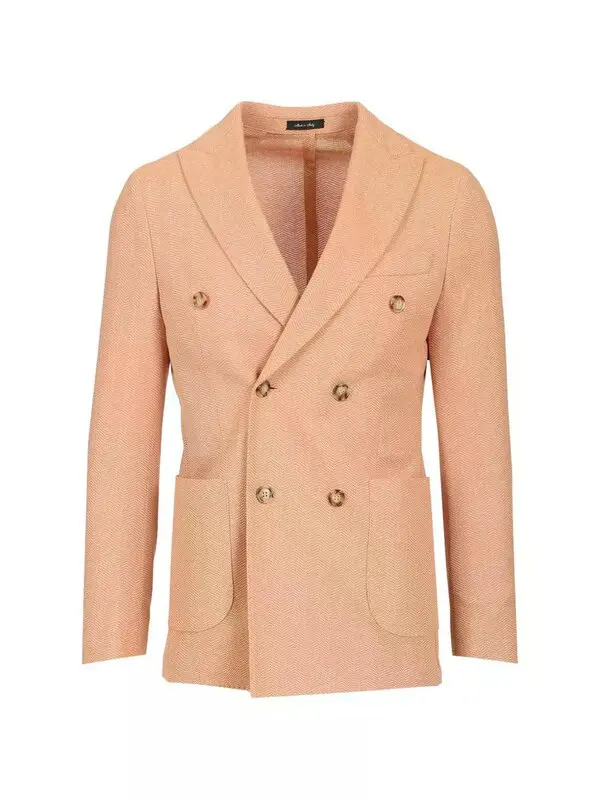 AL DUCA D’AOSTA 1902 Double-breasted Herringbone-weave Blazer