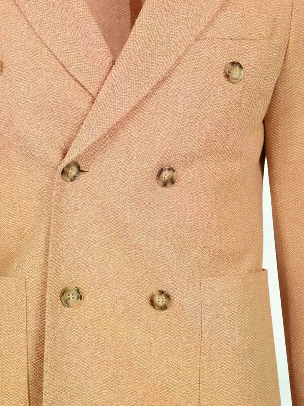 AL DUCA D’AOSTA 1902 Double-breasted Herringbone-weave Blazer