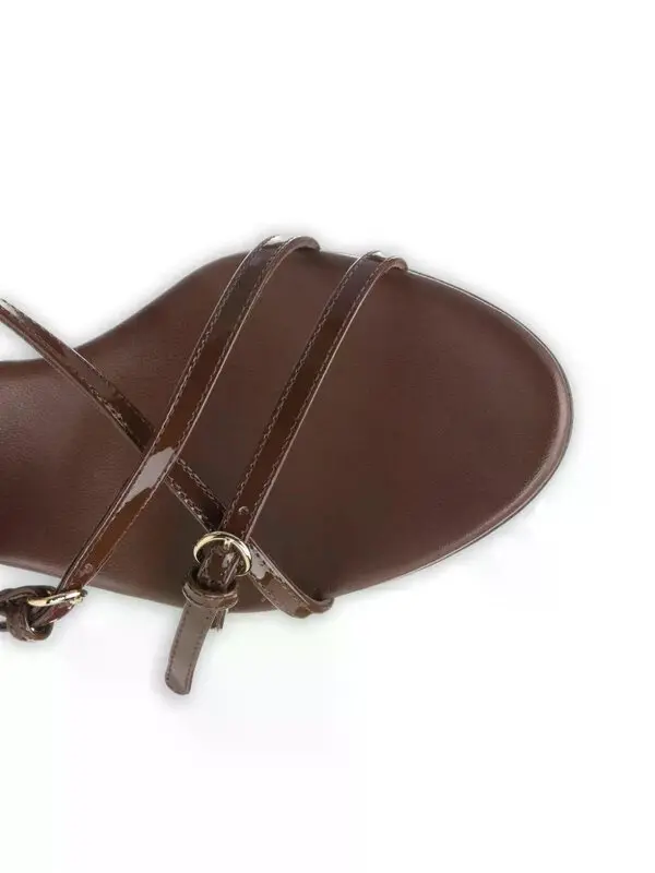 Miu Miu Patent Leather Buckle Detail Slingback Sandals