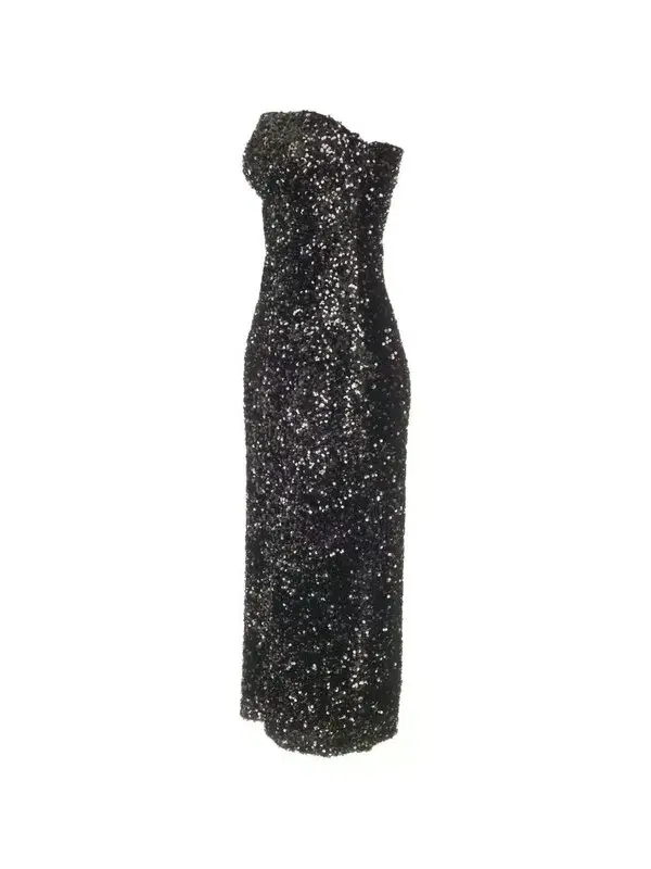 AL DUCA D’AOSTA 1902 Embellished Strapless Velvet Bustier Dress