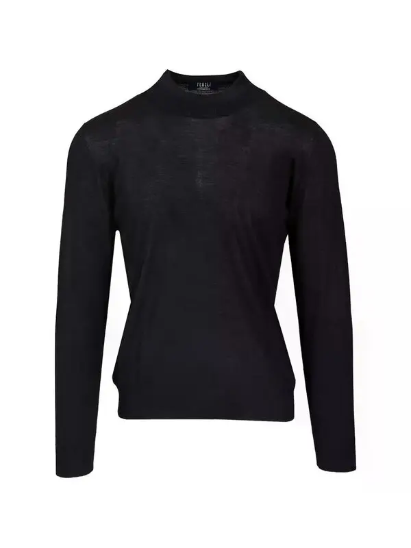 Fedeli Virgin Wool Mock Neck Sweater