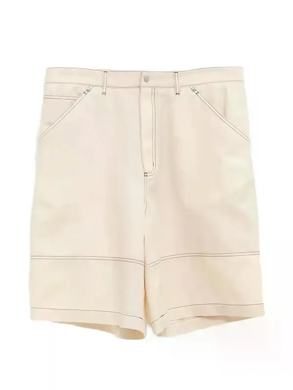 Moncler Gabardine Cargo Shorts With Contrast Stitching