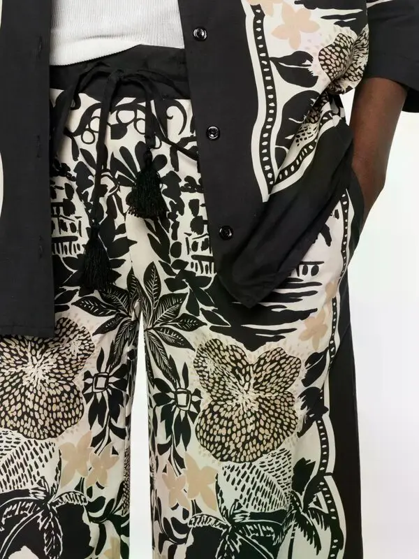 ERMANNO FIRENZE Graphic Print Palazzo Trousers