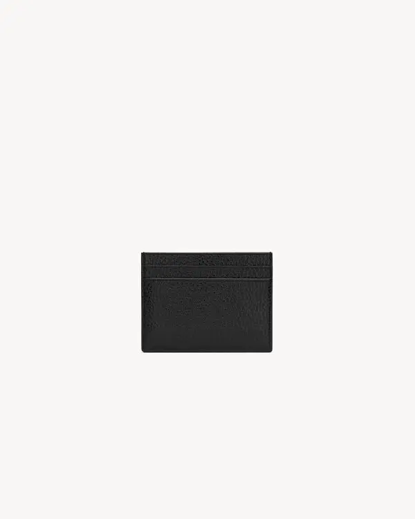 Saint Laurent Tiny Cassandre Card Case In Grained Leather