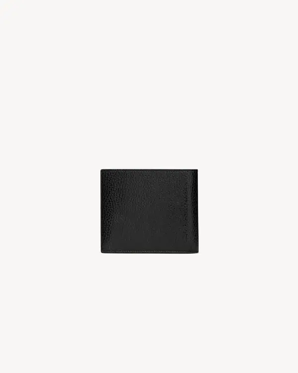 Saint Laurent Tiny Cassandre East/west Wallet In Grained Leather