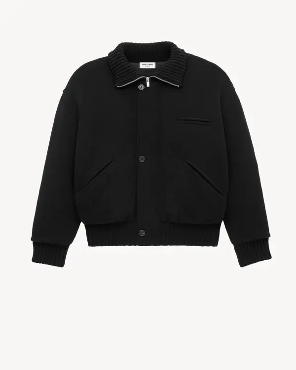 Saint Laurent Zipped Wool Cardigan Jacket