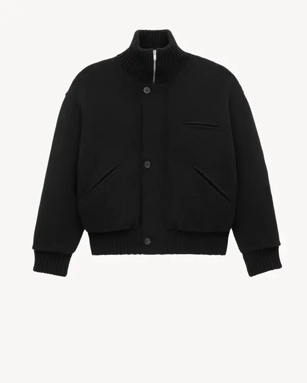Saint Laurent Zipped Wool Cardigan Jacket
