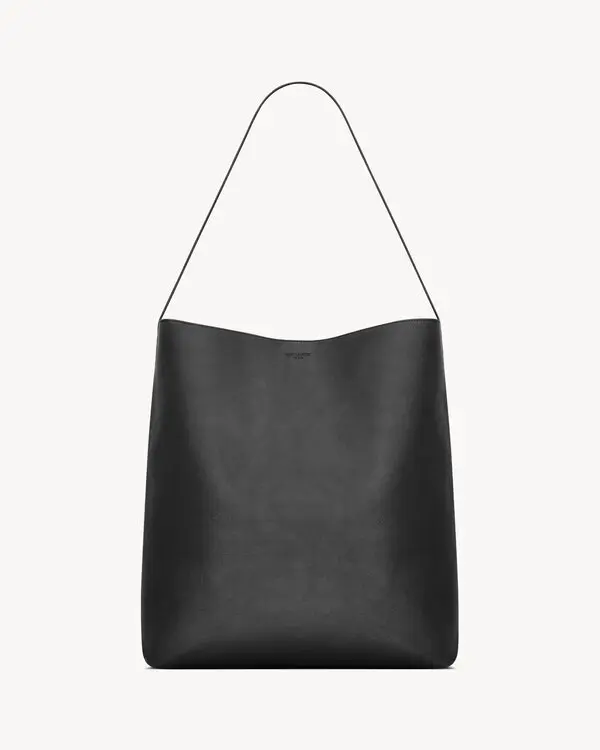 Saint Laurent Leather Hobo Bag - Black