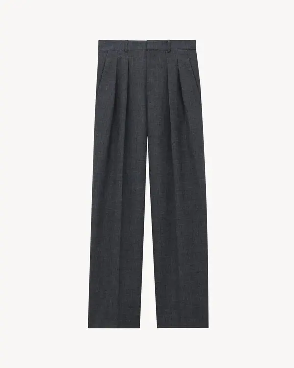 Saint Laurent Wool Chin Low-waisted Pants