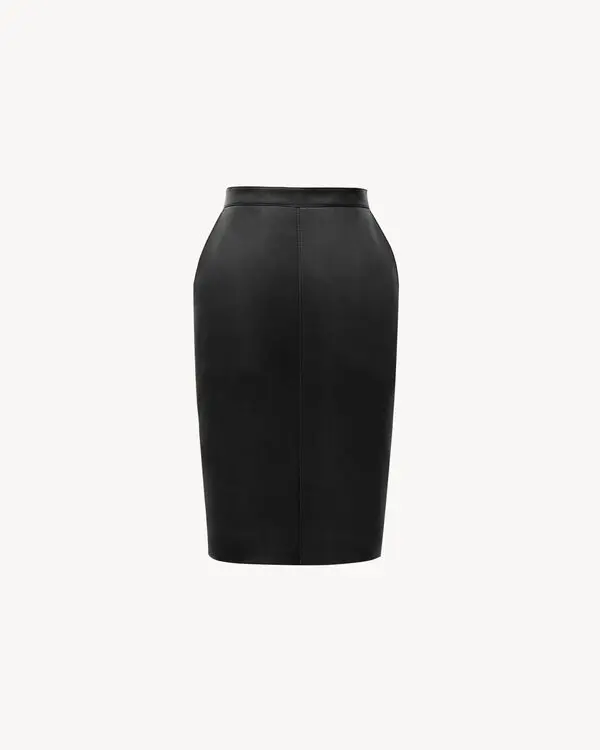 Saint Laurent Cassandre Pencil Skirt In Lambskin