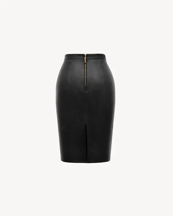 Saint Laurent Cassandre Pencil Skirt In Lambskin
