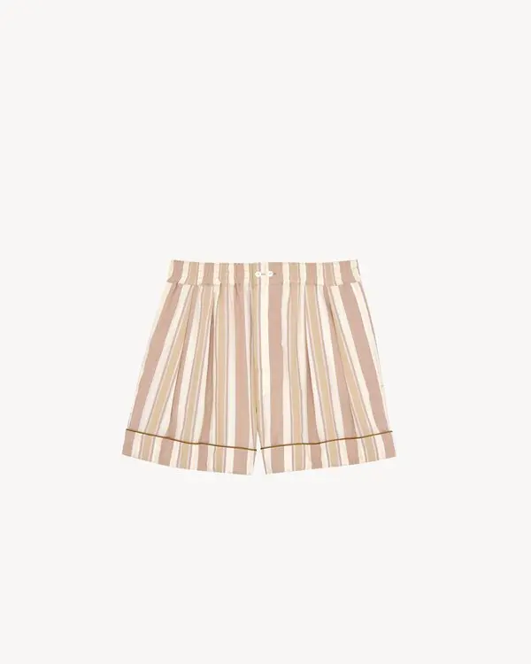 Saint Laurent Striped Cotton Pajama Shorts