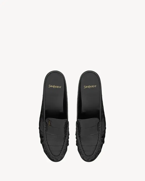 Saint Laurent Le Loafer Mules In Eel