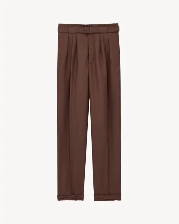 Saint Laurent Wool And Mohair Wide-leg Tailored Pants