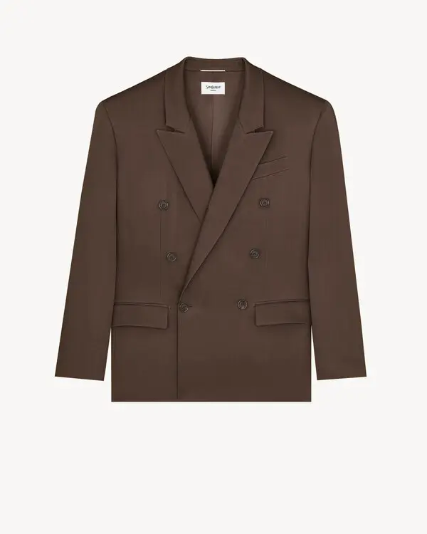 Saint Laurent Double-breasted Silk Satin Jacket