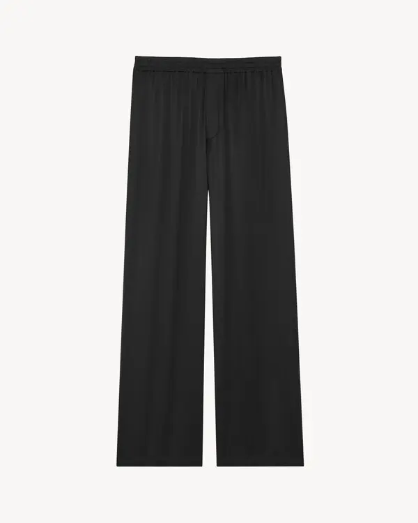 Saint Laurent Silk Satin Pajama-style Pants - Noir
