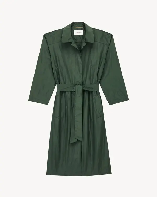 Saint Laurent Trench Coat In Silk