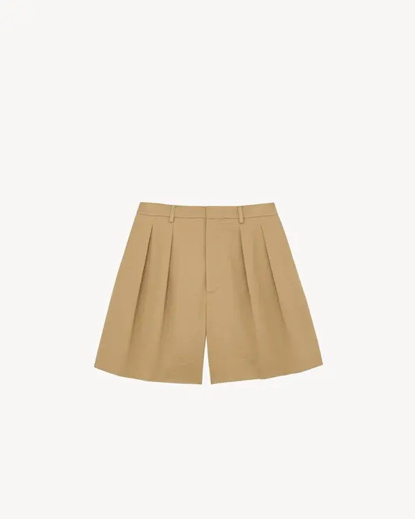 Saint Laurent Cotton Gabardine Tailored Bermuda Shorts