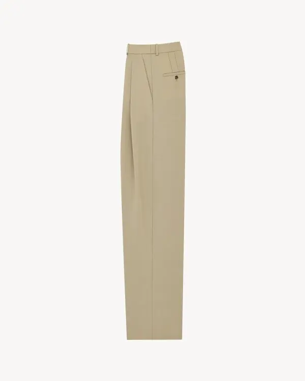 Saint Laurent Wool And Silk High-waisted Wide-leg Trousers