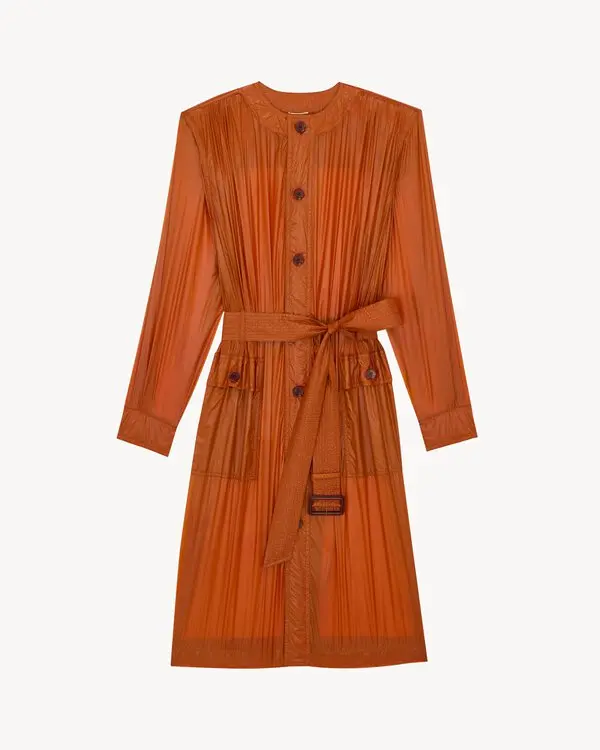 Saint Laurent Saharienne Dress In Nylon