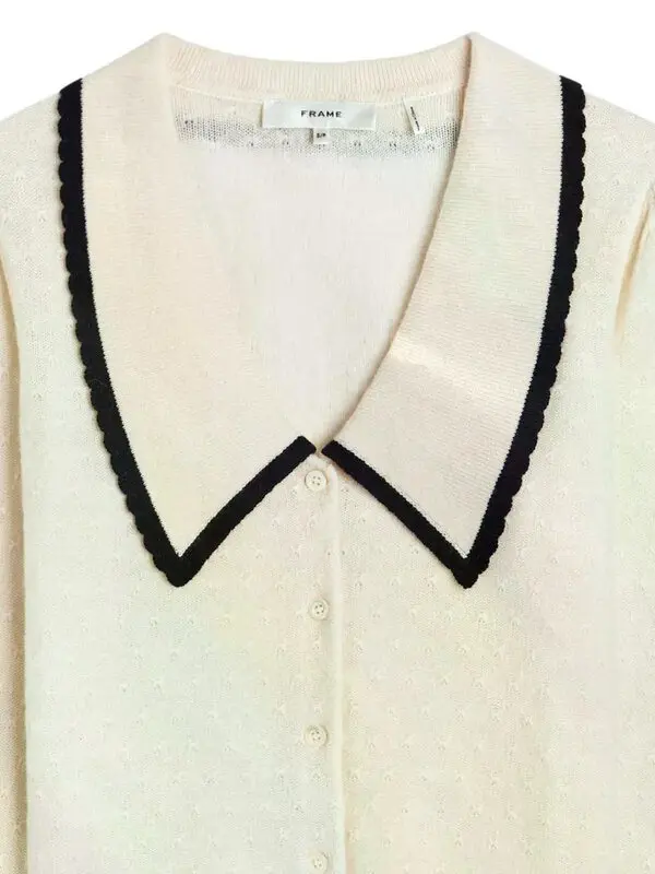 FRAME Scalloped Collar Cardigan