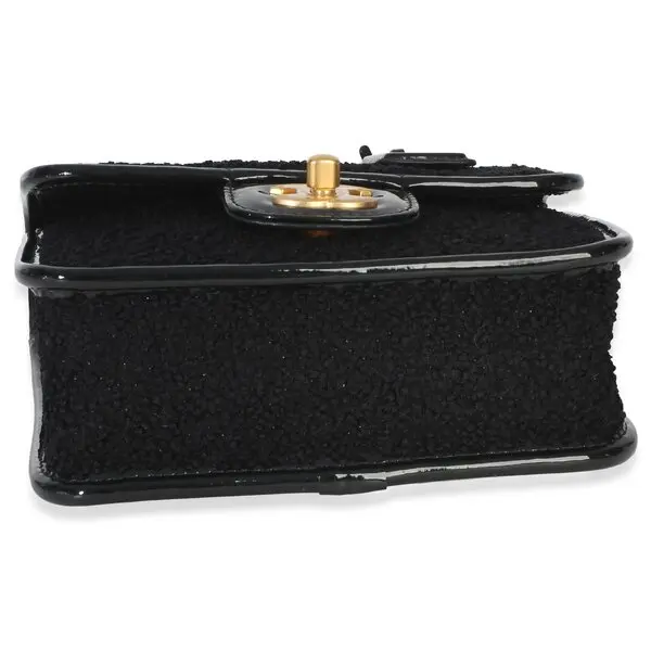 Chanel Tweed Patent Leather Top Handle Flap Bag