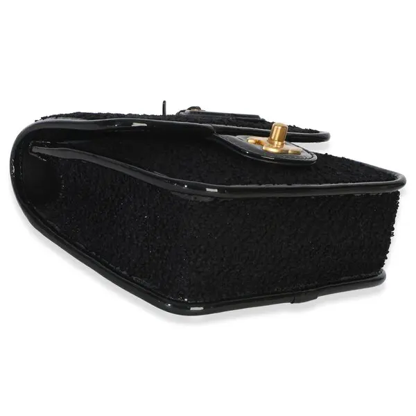 Chanel Tweed Patent Leather Top Handle Flap Bag