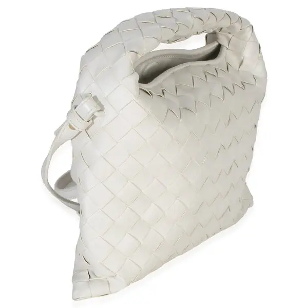 Bottega Veneta Nappa Intrecciato Hop Hobo - White