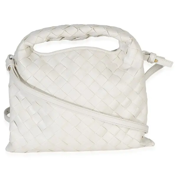 Bottega Veneta Nappa Intrecciato Hop Hobo - White