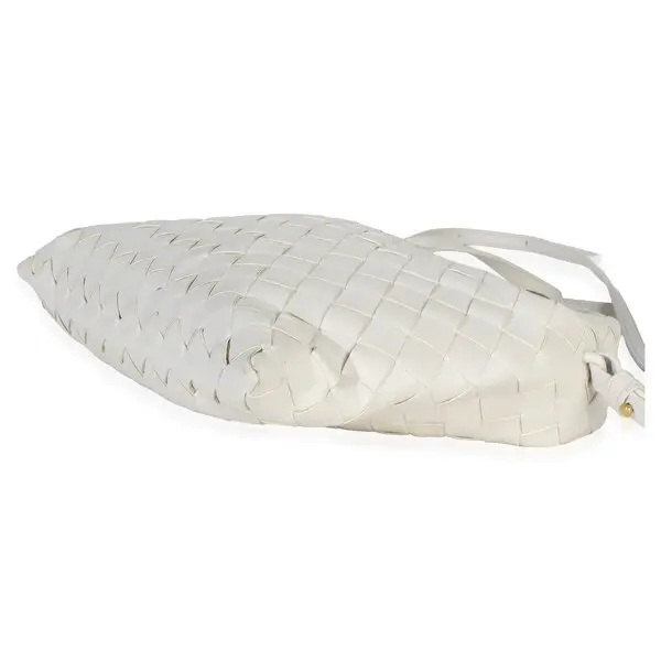 Bottega Veneta Nappa Intrecciato Hop Hobo - White