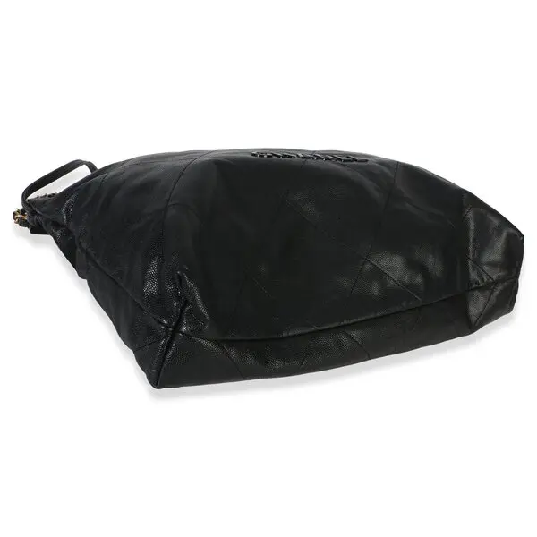 Chanel Quilted Caviar Hobo Bag - Black
