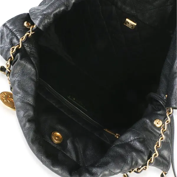 Chanel Quilted Caviar Hobo Bag - Black
